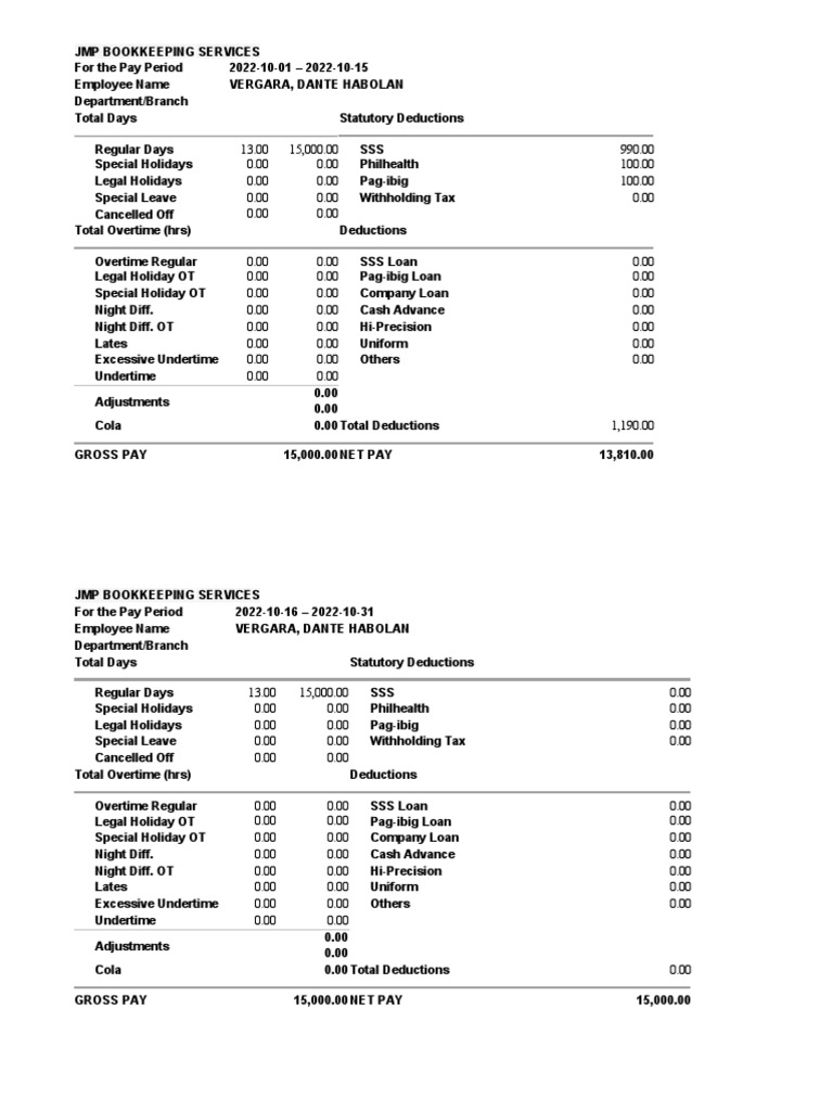 Payslip Dante | PDF | Loans | Government Finances