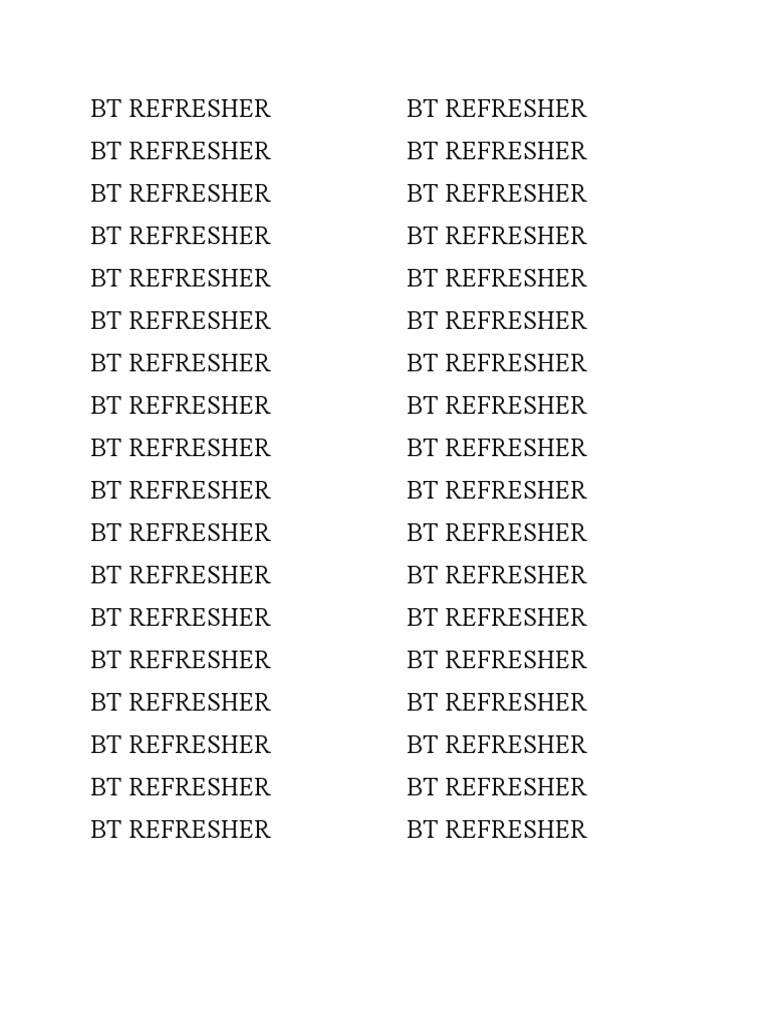 BT Refresher | PDF