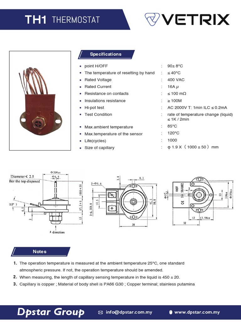 Vetrix TH1 Thermostat | PDF