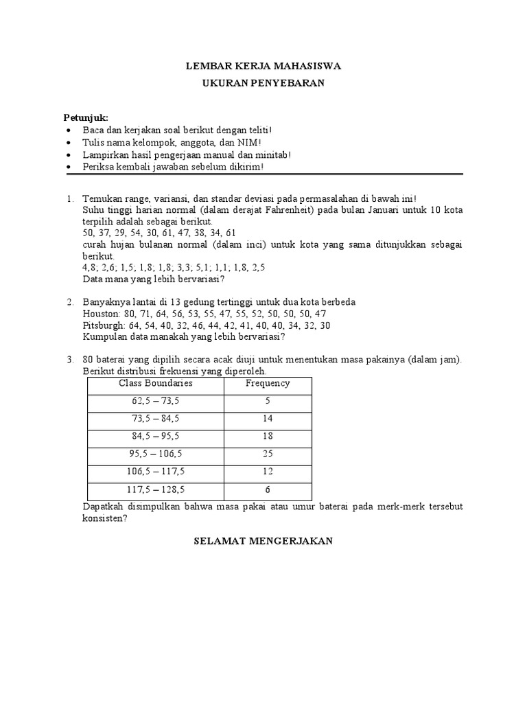 Lembar Kerja Mahasiswa | PDF