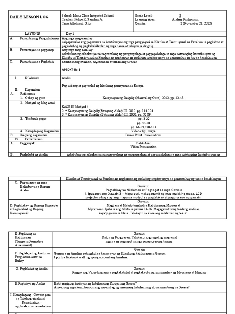 Araling Panlipunan 8 w3 q2 | PDF