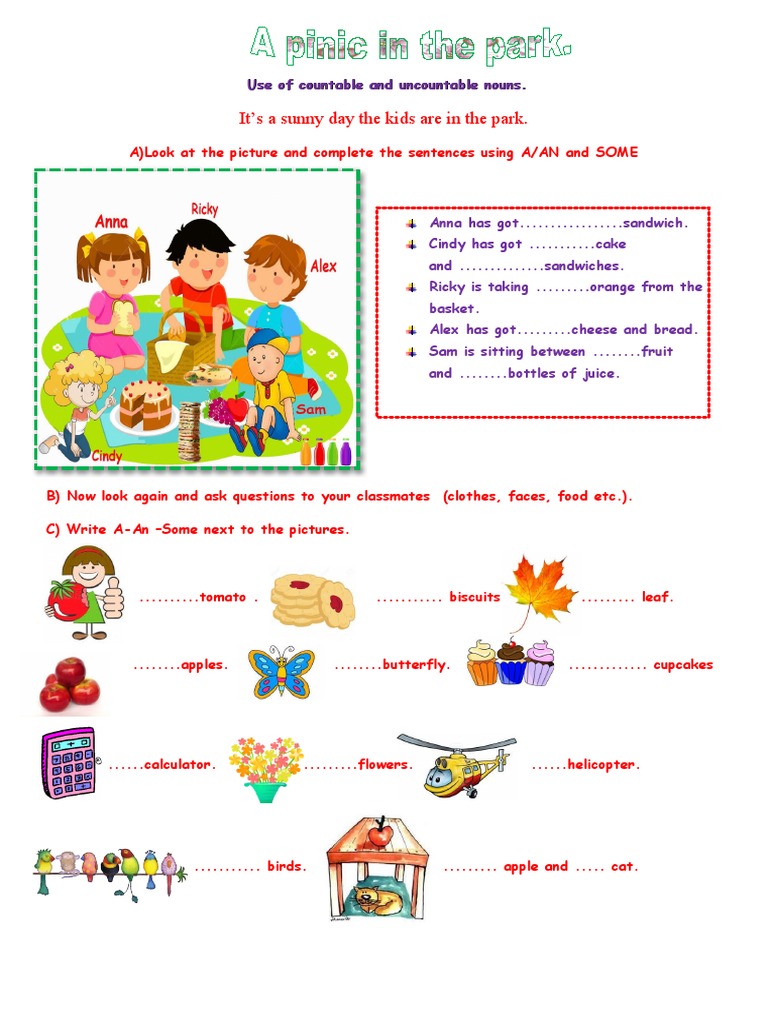 A Picnic in The Park Picture Description Exercises - 81946 | PDF