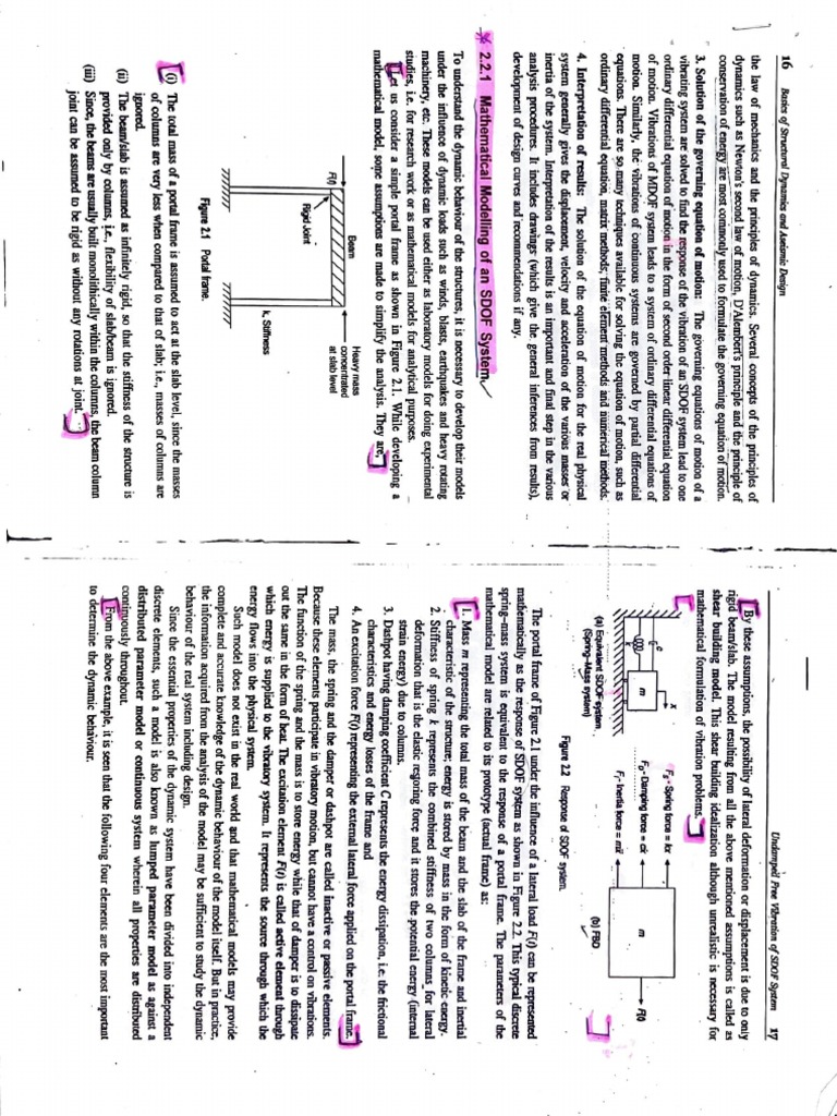 Mathematical Modelling of a Single Degree of Freedom (SDOF) System for ... Mathematical Modelling of a Single Degree of Freedom (SDOF) System for ...