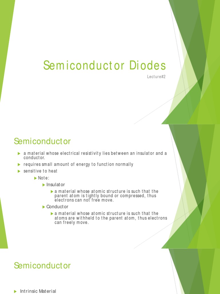 Lecture#2 Semiconductor Diodes | PDF | P–N Junction | Diode Lecture#2 Semiconductor Diodes | PDF | P–N Junction | Diode