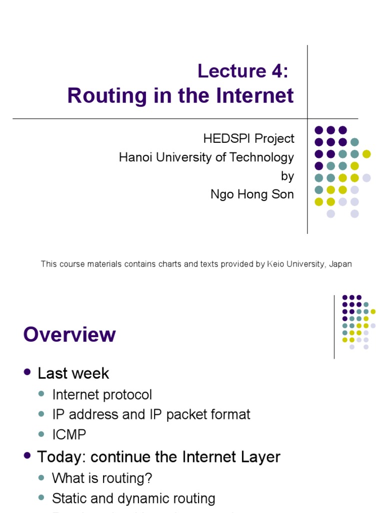 Lecture 4 Routing Pdf Routing Router Computing