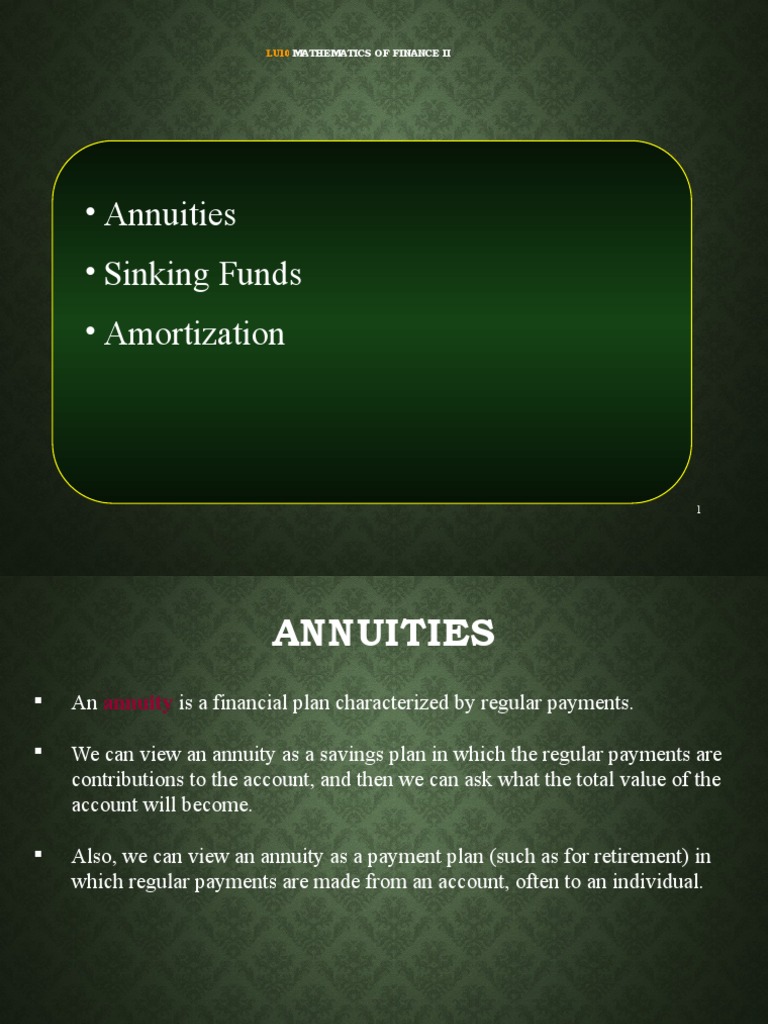 LU10 Mathematics of Finance II - Slides | PDF | Present Value | Interest