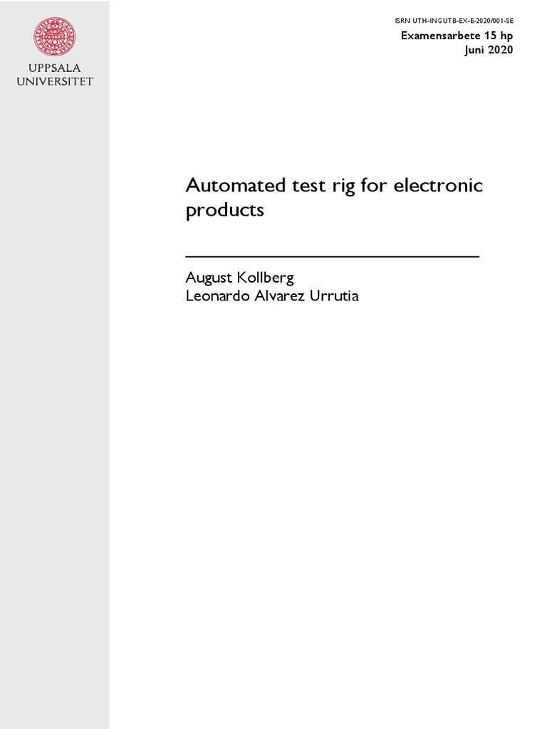 Automated Test Rig For Electronic Products | PDF | Electric Motor ...