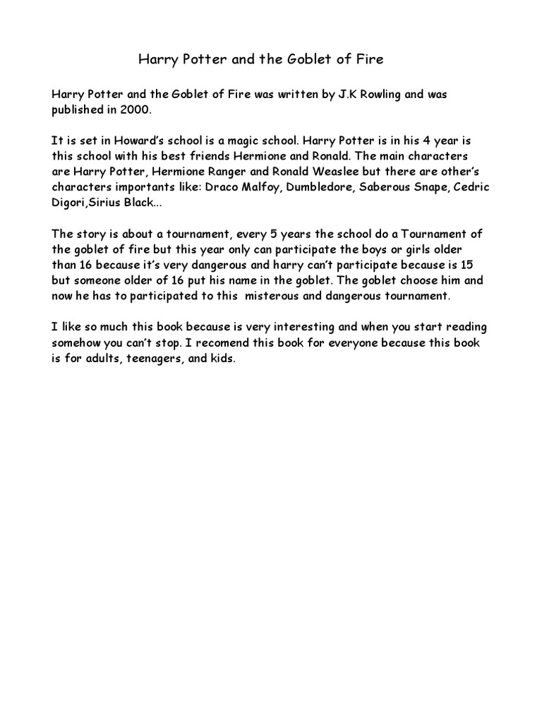 Goblet of Fire: Read Online & PDF | PDF