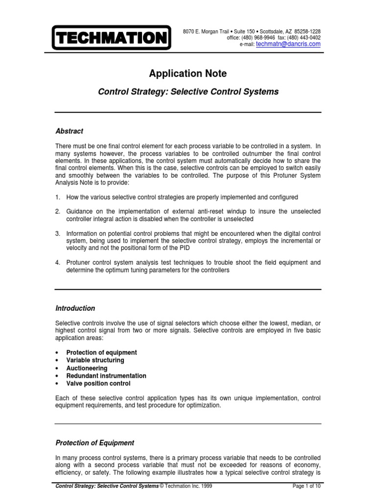 Control Strategy, Selective Control System | PDF | Control Theory | Applied Mathematics