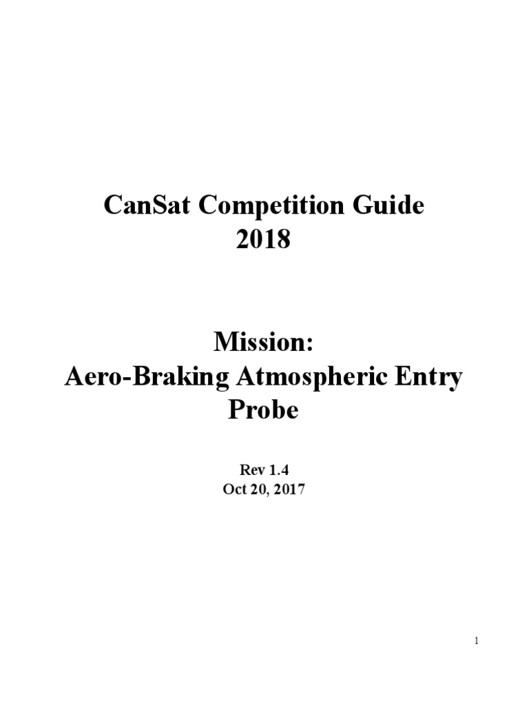 2018 CanSat Competition Guide | PDF