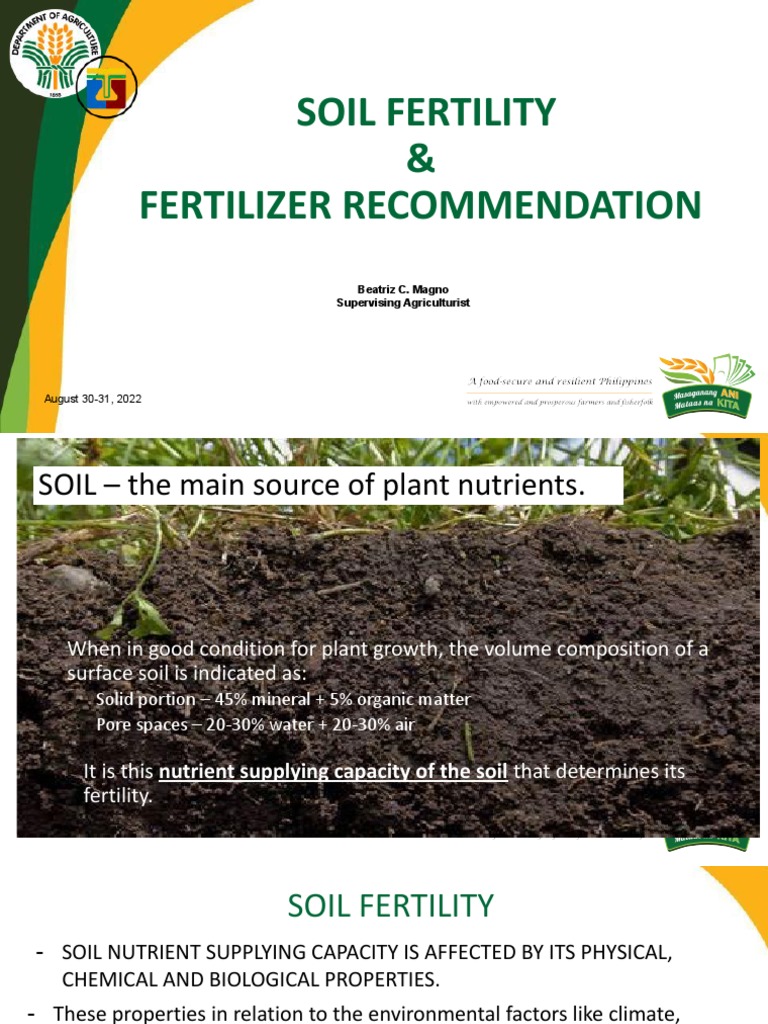 5a. SoilFertility and Fertilizer Recommendation | PDF