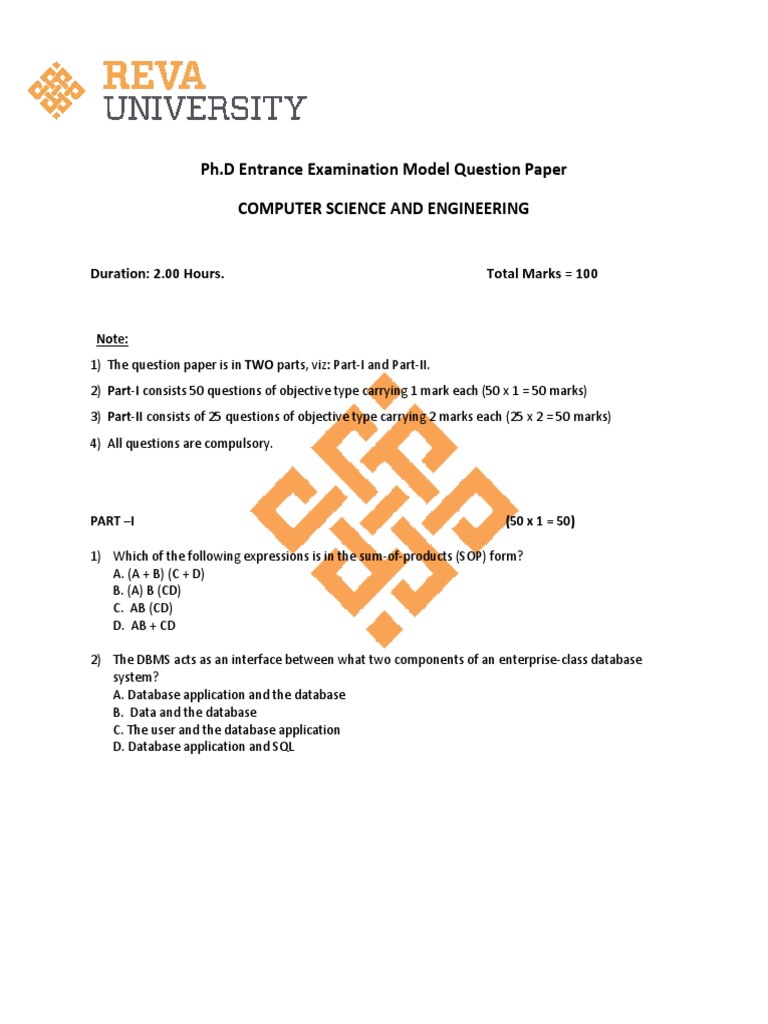 PHD Entrance QuestionPaper (CS) | PDF | Teaching Methods & Materials ...