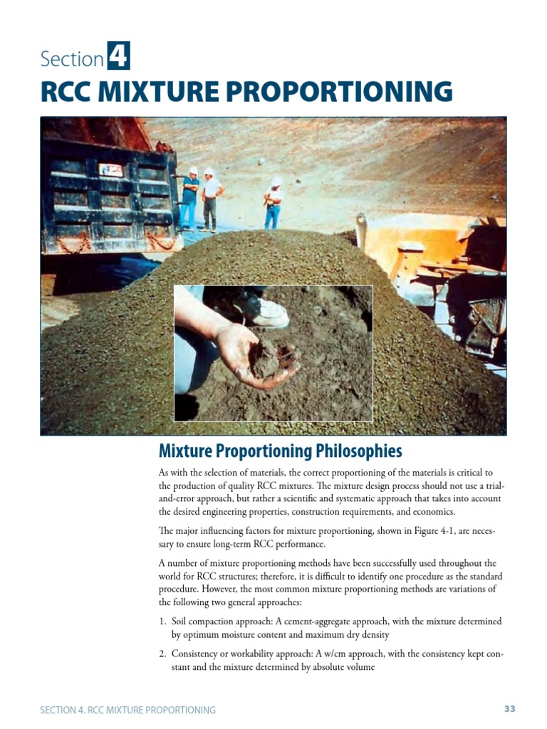RCC Mixture | PDF | Concrete | Cement