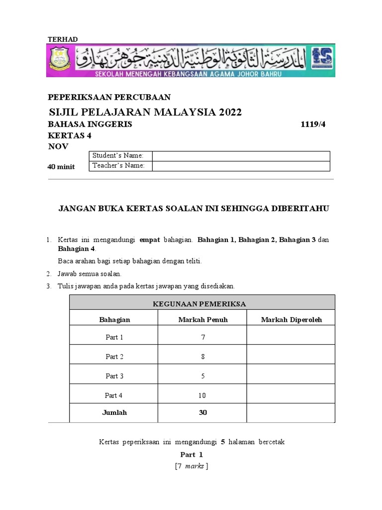 SPM TRIAL 2022 - Listening | PDF | Mountaineering