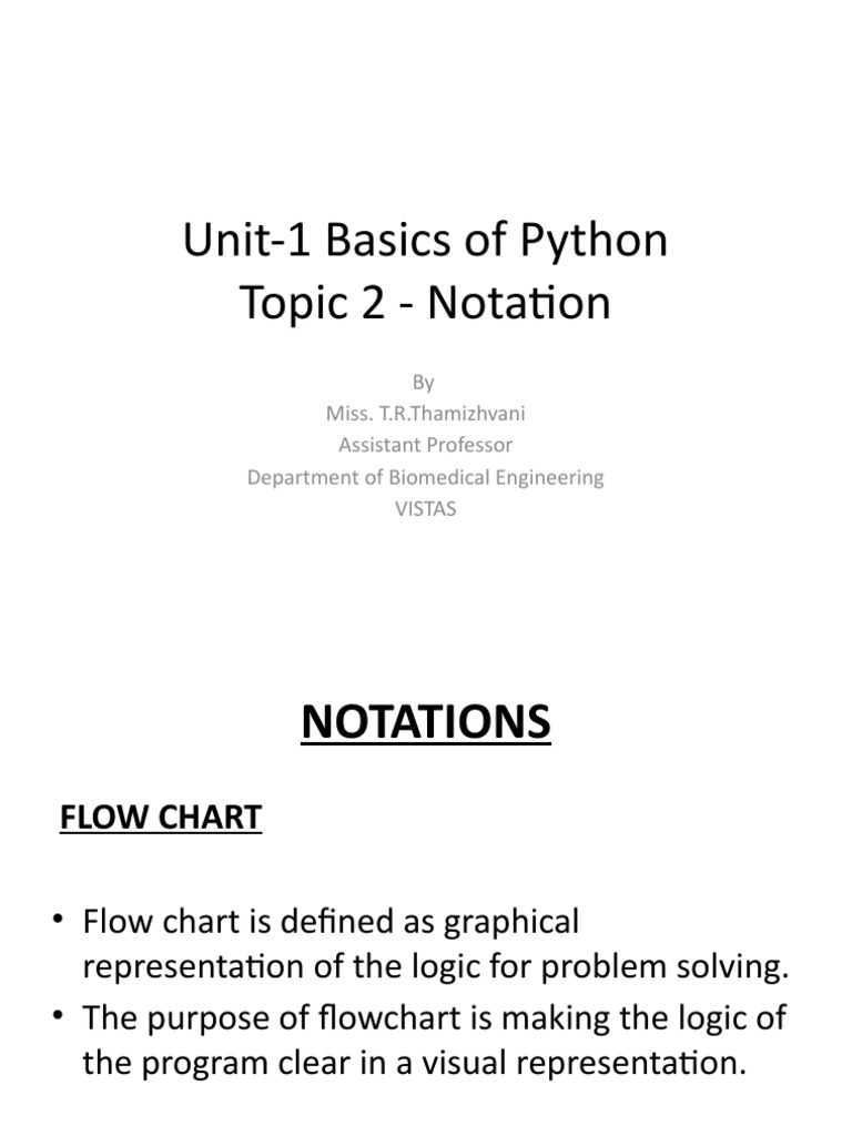 Unit-1 Basics of Python - Notation | PDF | Computer Program | Programming