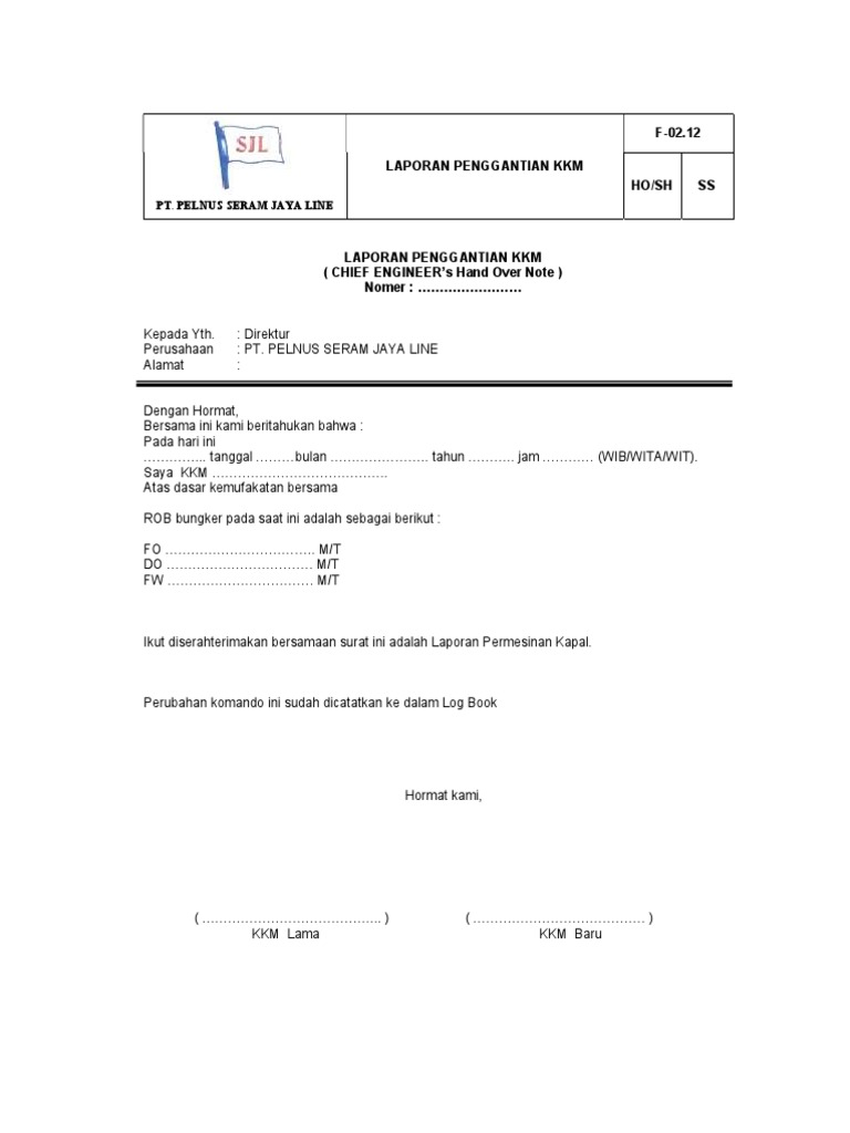 Form Serah Terima KKM | PDF