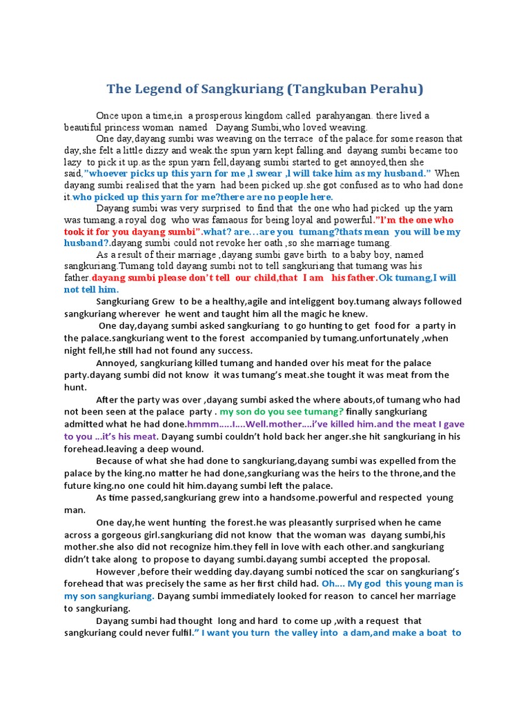 The Legend of Sangkuriang Story Telling | PDF