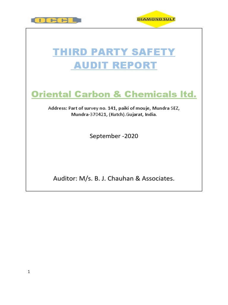 Third Party Safety Audit Report 2020 | PDF | Occupational Safety And ...