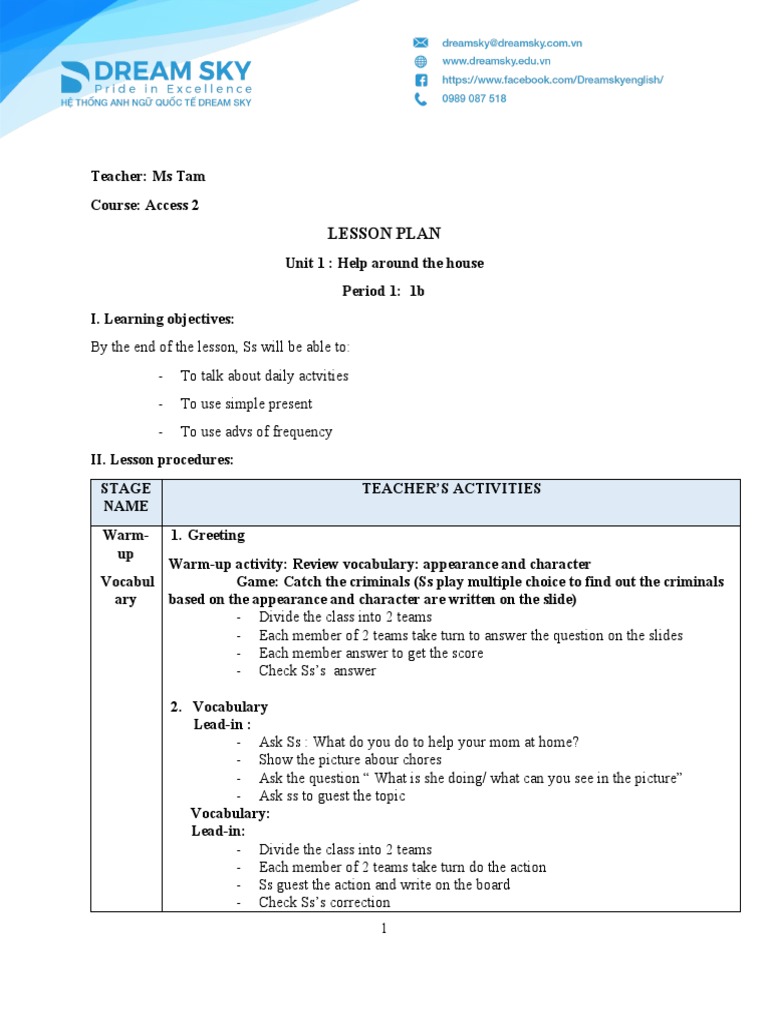 Access 2 - Unit 1 - 1b (Repaired) | PDF | Vocabulary | Cognition