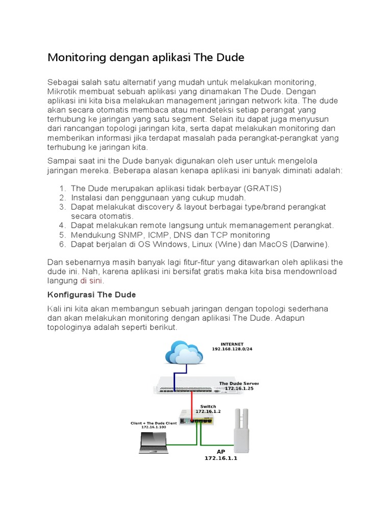 Monitoring Dengan Aplikasi The Dude | PDF