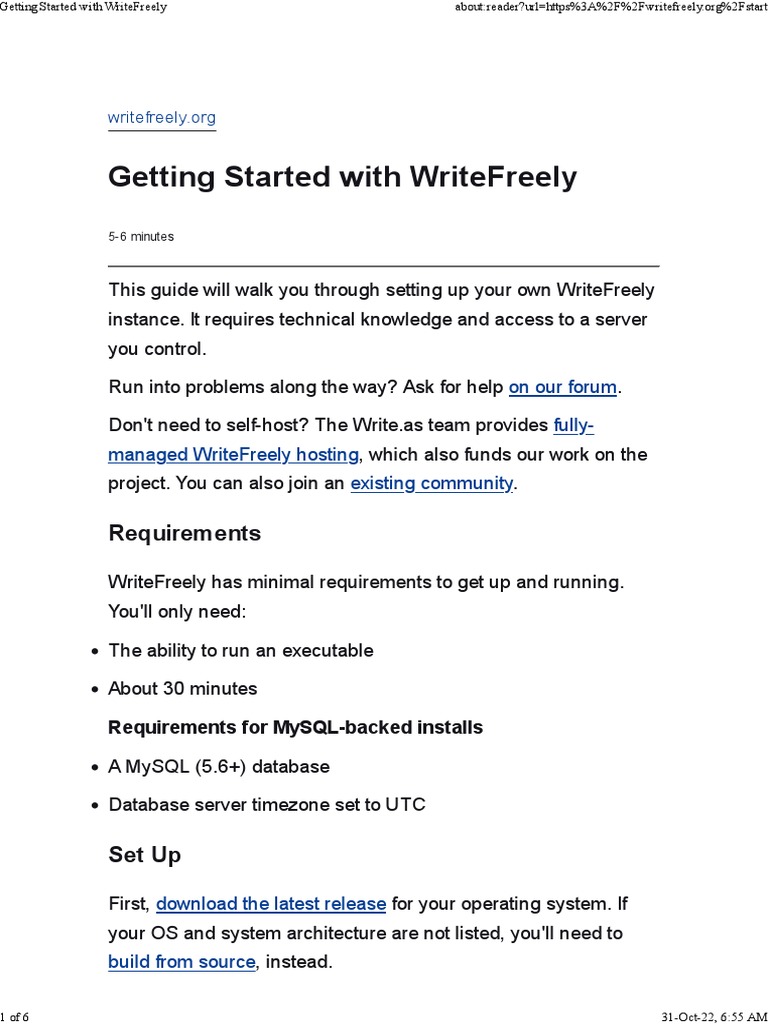 Getting Started With WriteFreely - Product - Nginx - Systemd | PDF | Proxy Server | My Sql