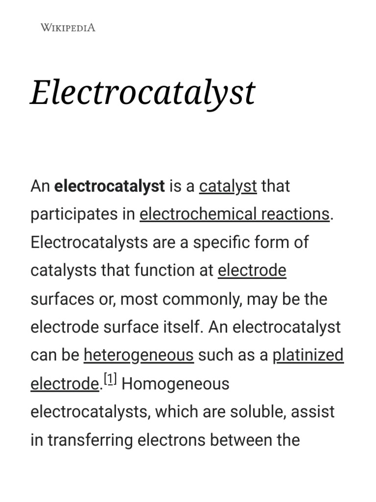 Understanding Electrocatalysts in Chemistry | PDF | Applied And ...