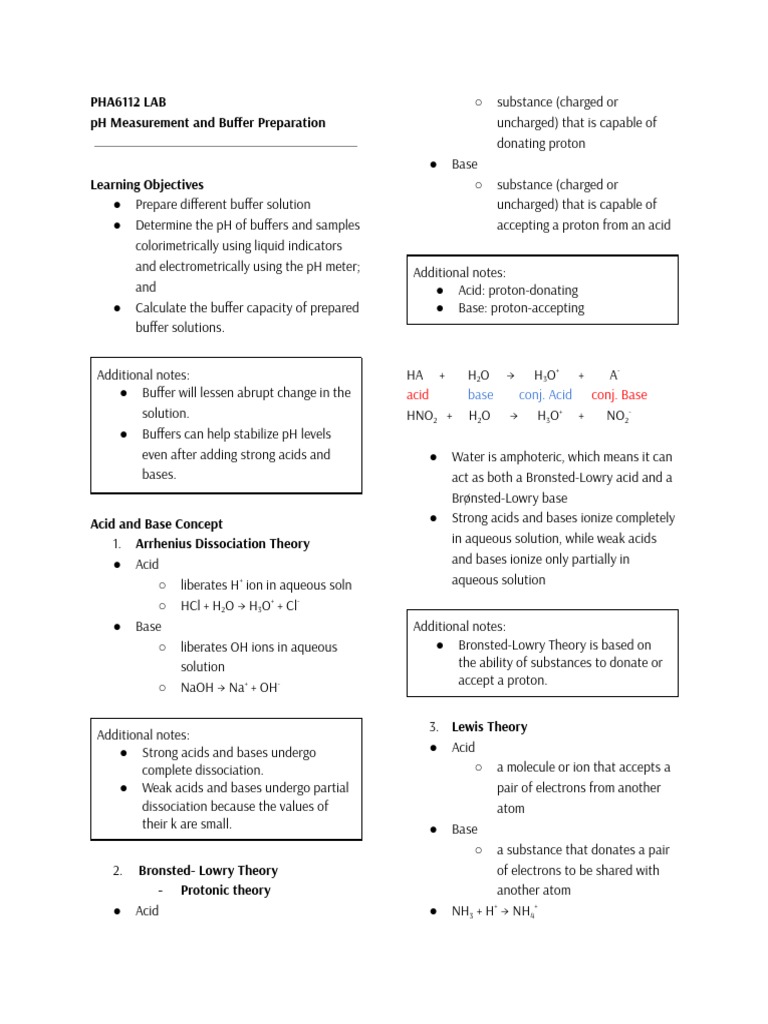 PHA6112 - Lab - PH and Buffers-Draft | PDF | Ph | Buffer Solution