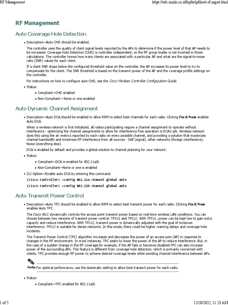 RF Management Best Practices Guide | PDF | Ieee 802.11 | Signal To ...