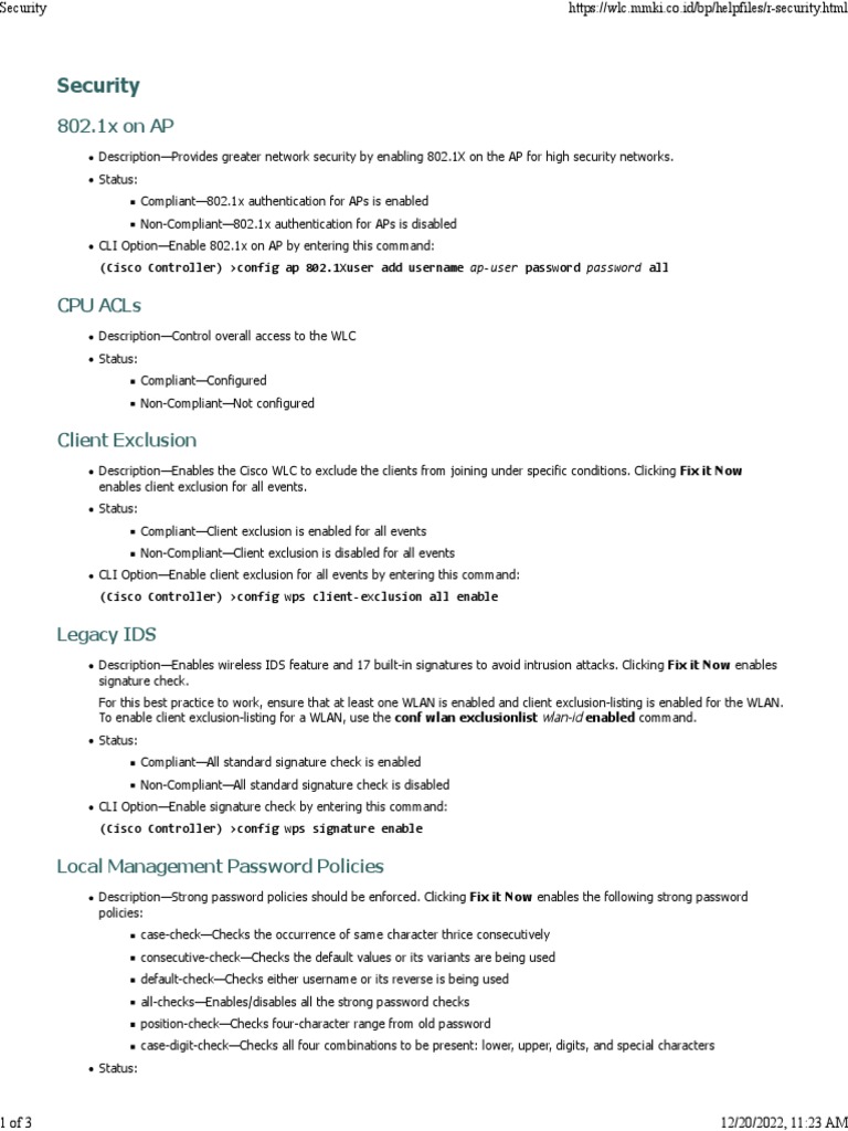 WLC-Best Practices-Security | PDF | Wireless Lan | Password