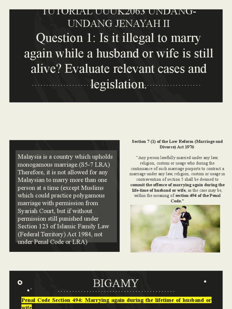 Criminal Bigamy Presentation | PDF | Marriage | Husband