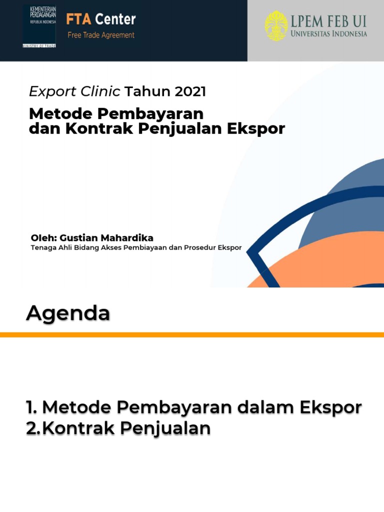 Export Clinic - GM4.Metode Pembayaran Dan Kontrak Dagang CC | PDF