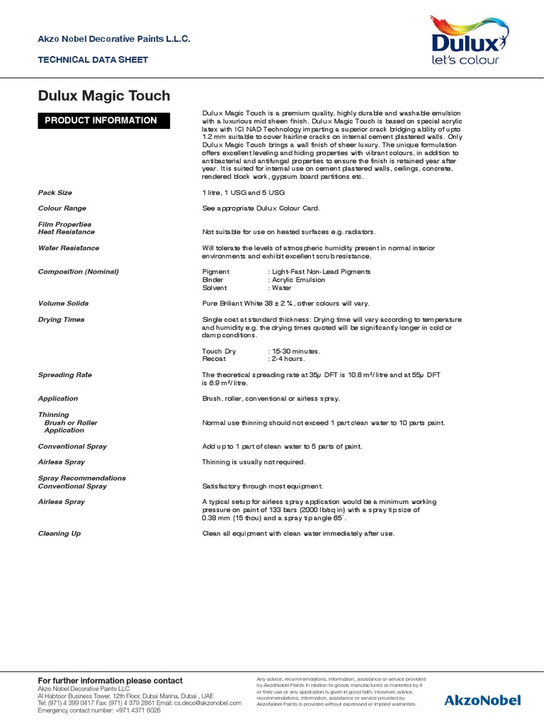 Dulux Magic Touch | PDF | Paint | Acrylic Paint
