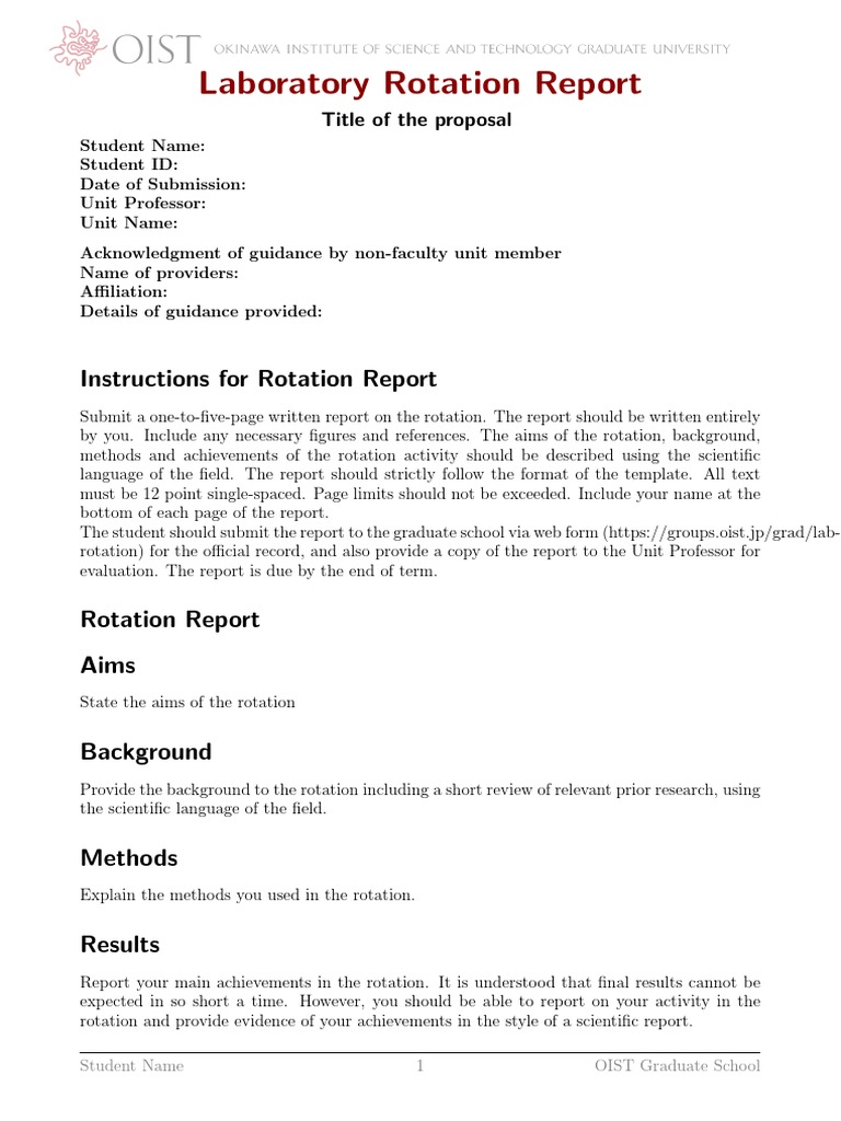 Lab Rotation Report Guidelines | PDF | Career & Growth