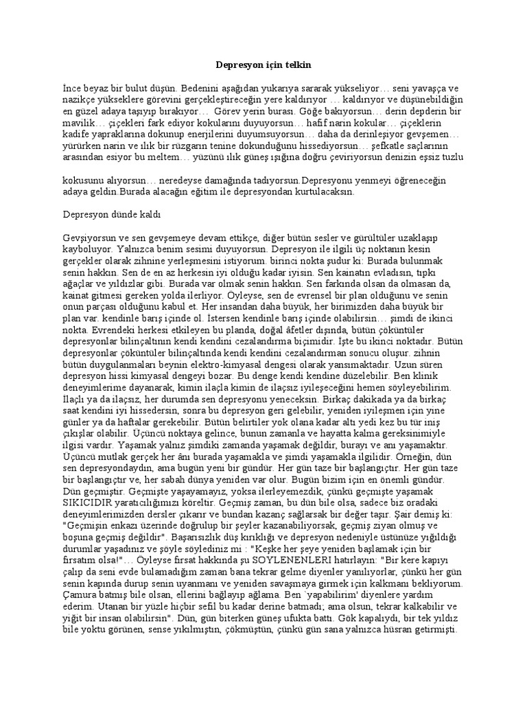 Depresyon Için Telkin | PDF