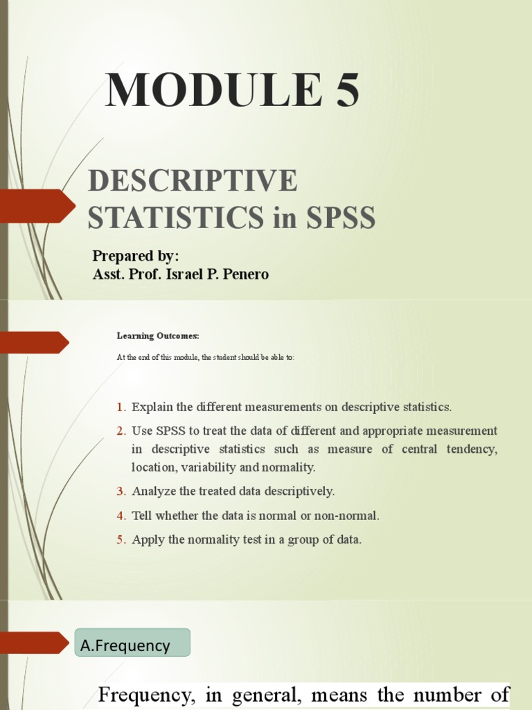 5descriptive Statistics Using SPSS | PDF 5descriptive Statistics Using SPSS | PDF