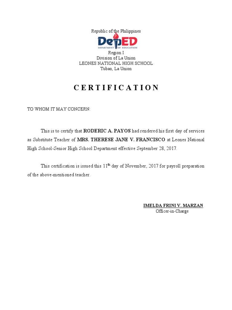 First Day of Service | PDF | Labor | Expense