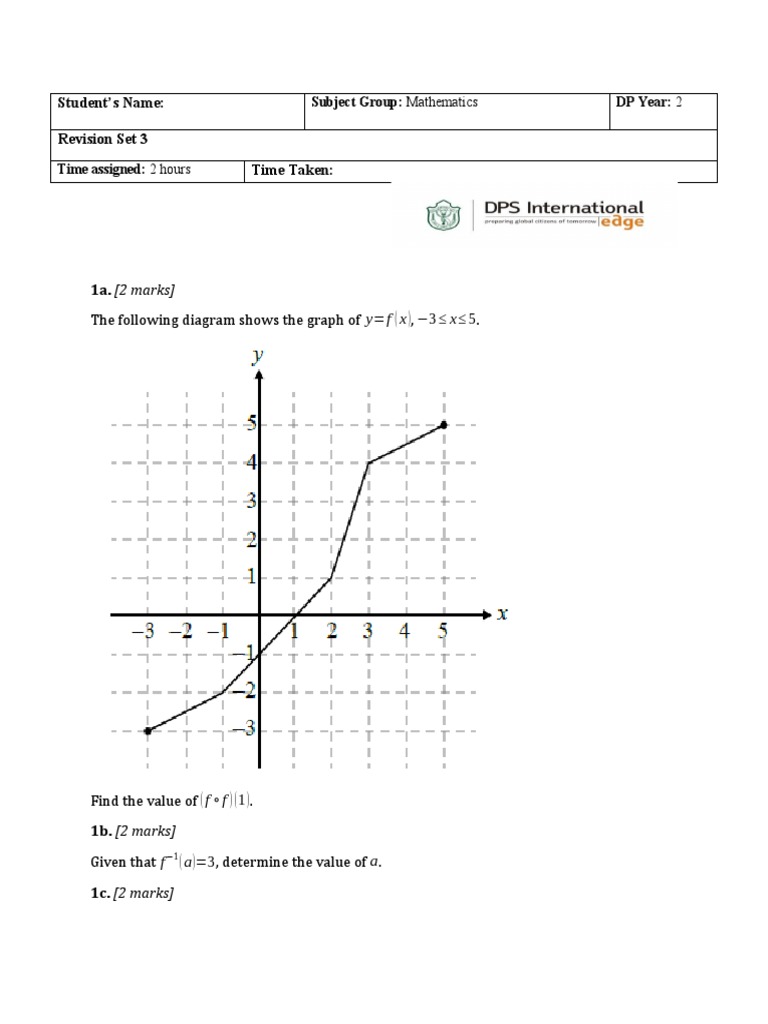 Revision Set 3 - DP 2 | PDF | Function (Mathematics) | Complex Number