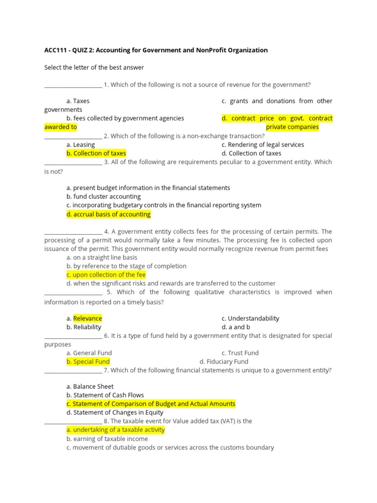 Quiz 2 Key | PDF | Debits And Credits | Economies
