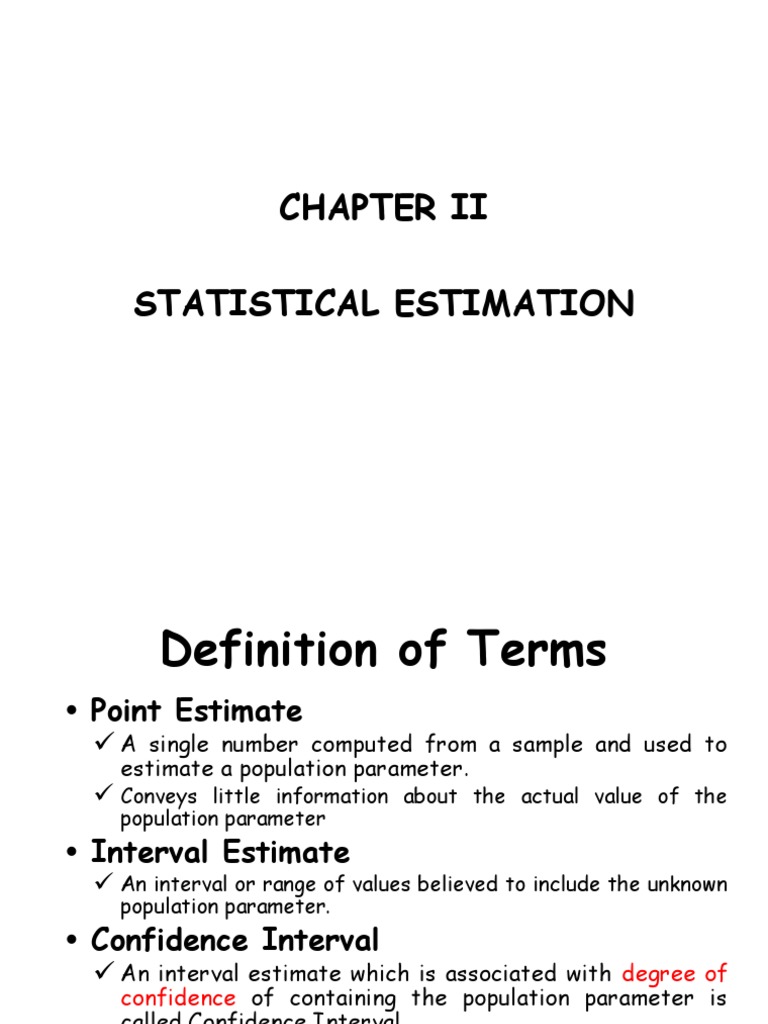 CH II Estimation | PDF | Sample Size Determination | Standard Error