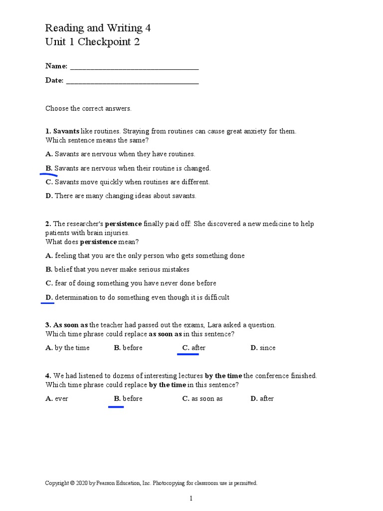 NS5e RW4 ckpt2 U01-1 | PDF | Career & Growth