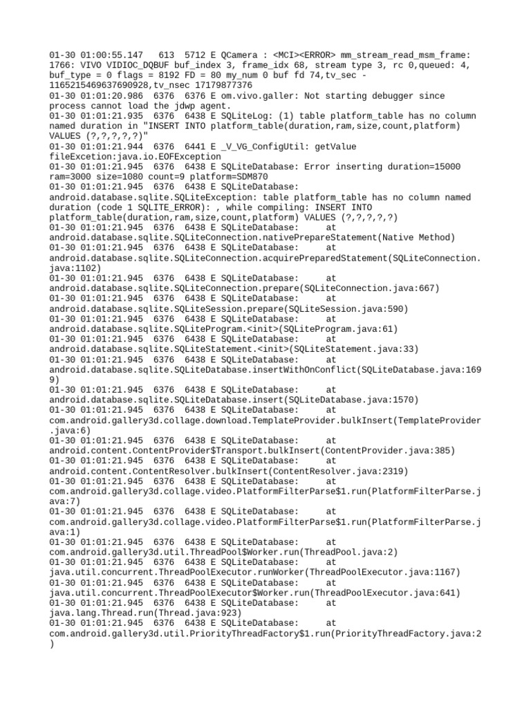 Log | PDF | Java (Programming Language) | Table (Database)
