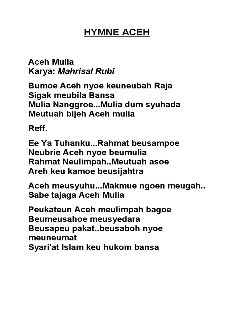 Hymne Aceh | PDF