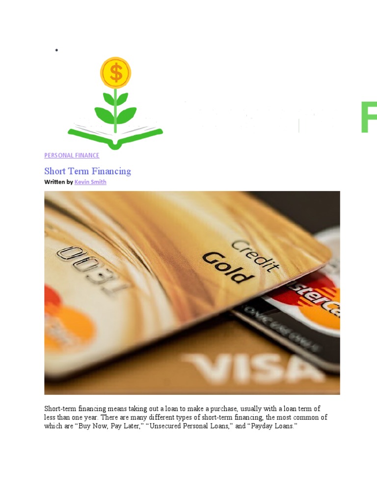 Short Term Financing | PDF | Loans | Credit