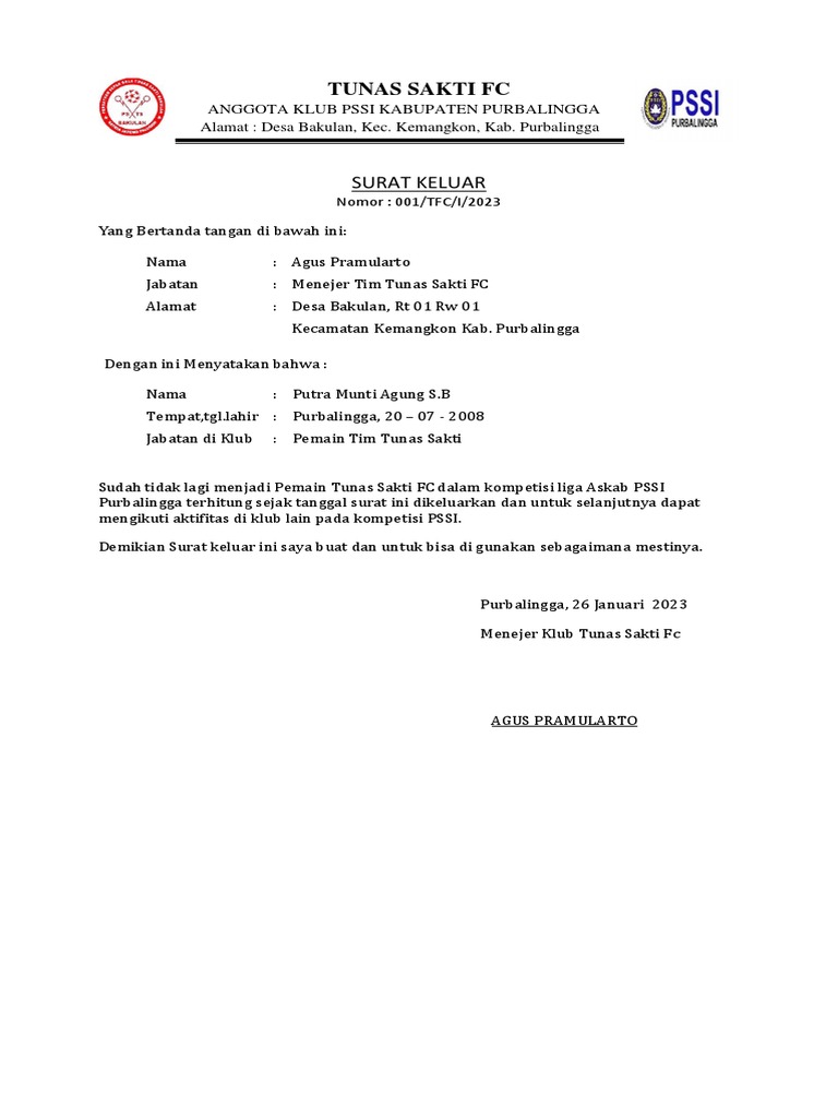 Surat Keluar 2023 | PDF