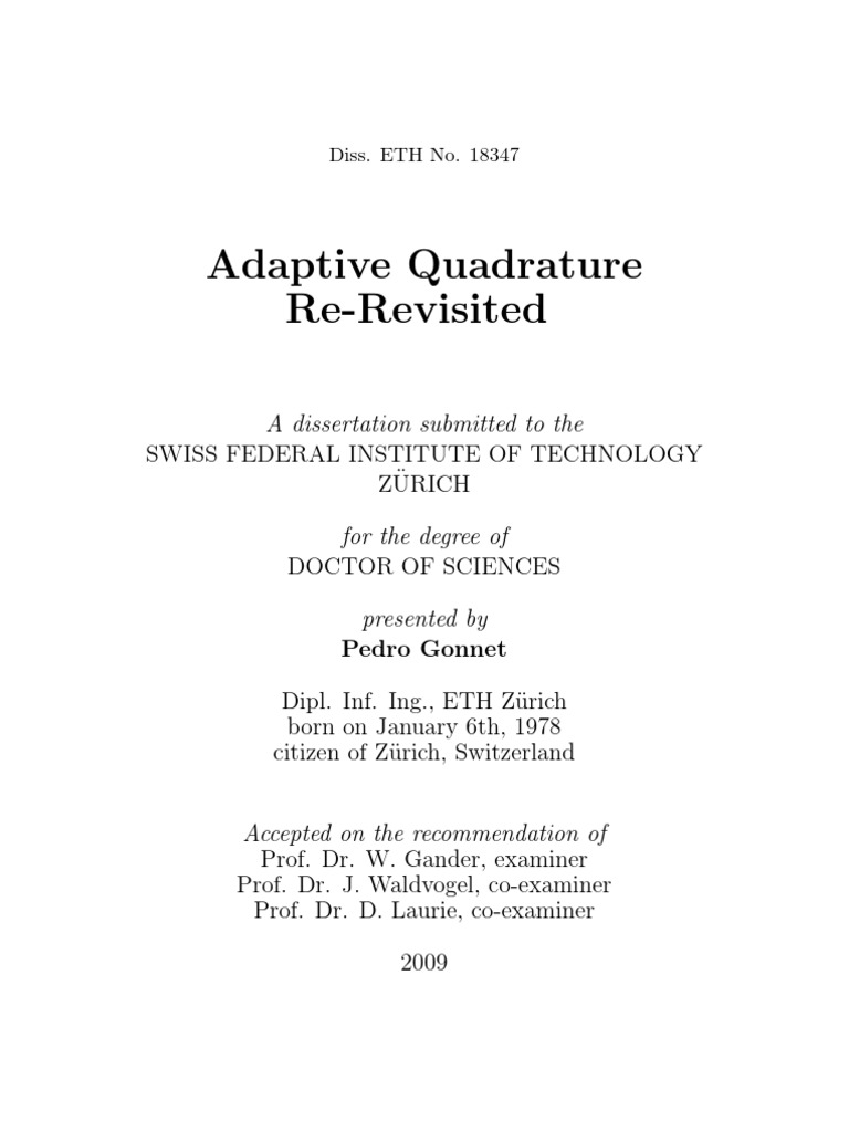 (Book) Adaptive Quadrature Clenshaw | PDF | Integral | Numerical Analysis