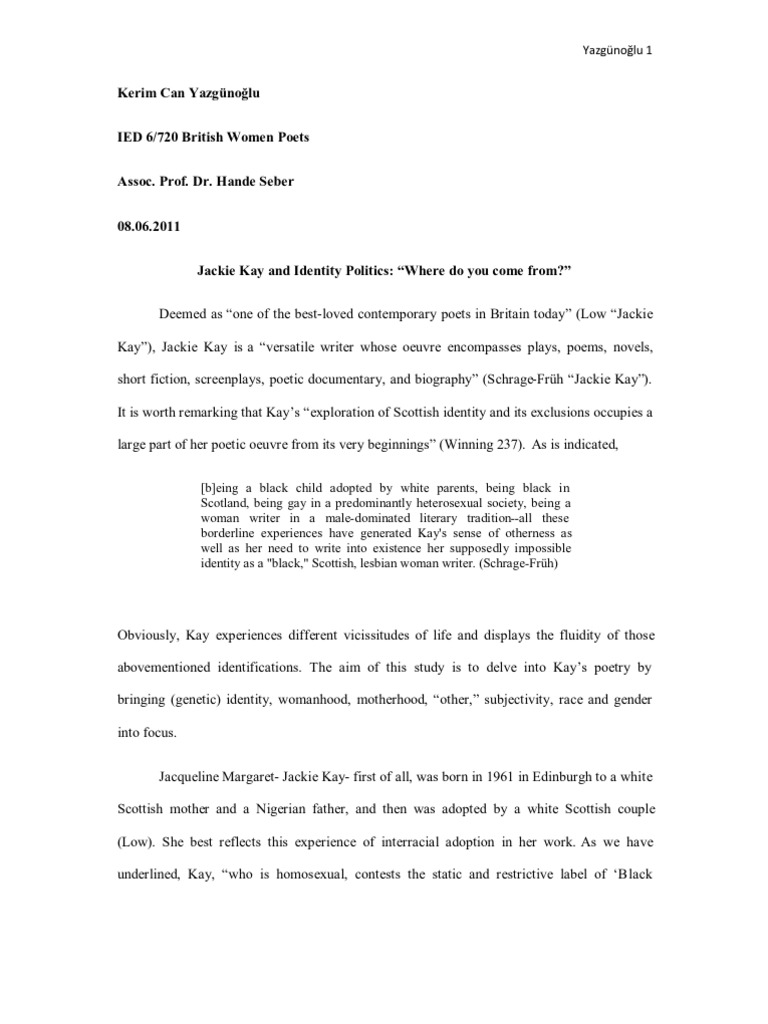 Jackie Kay | Poetry | Philosophical Science