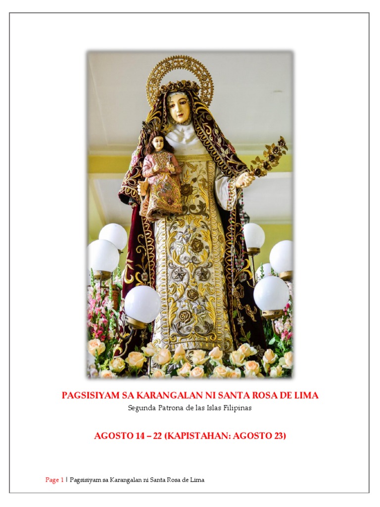Pagsisiyam Sa Karangalan Ni Santa Rosa de Lima | PDF