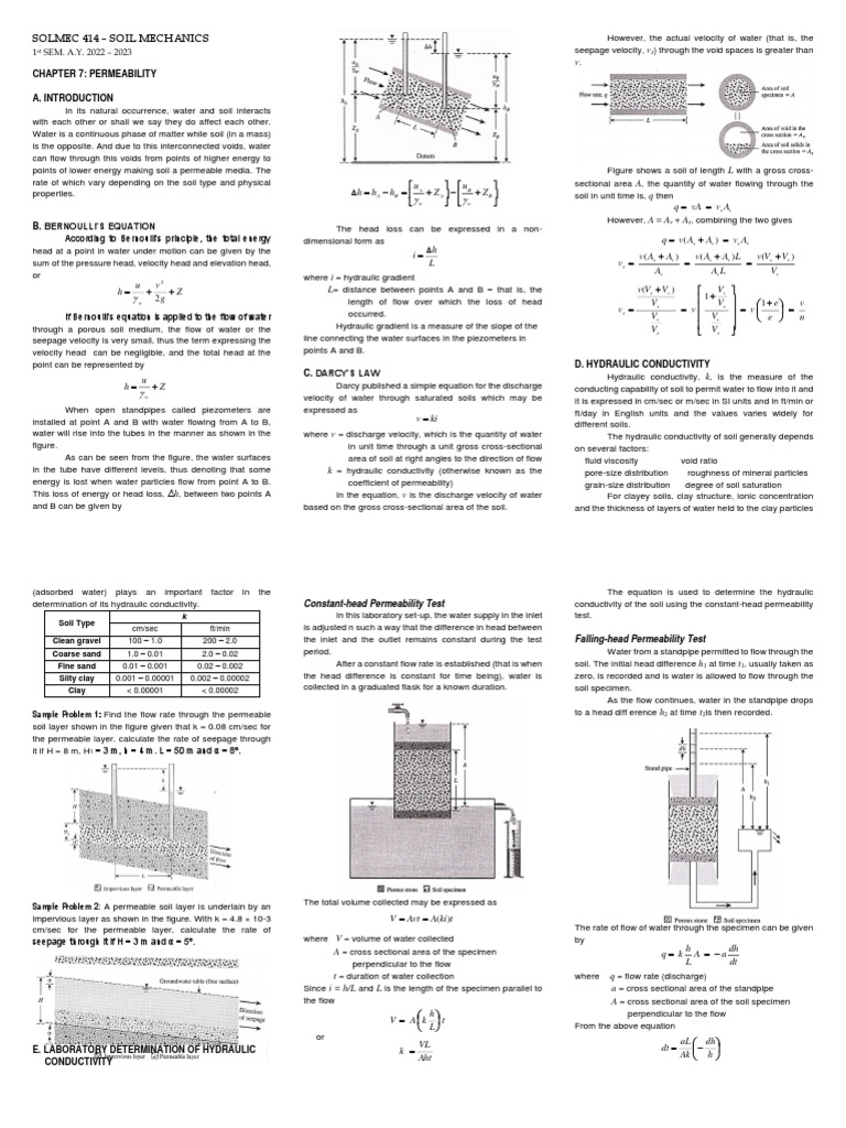 Permeability of Soils | PDF | Chemistry | Physical Geography