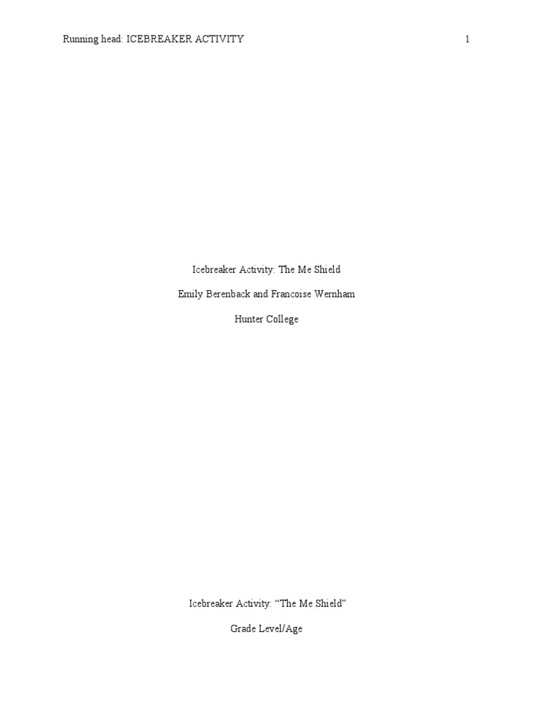 The Me Shield: 8th Grade Icebreaker Activity | PDF | Adolescence | Thought