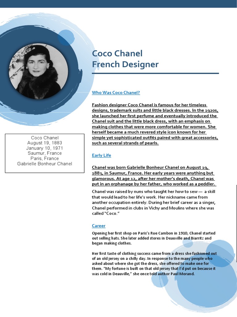 Coco Chanel | Download Free PDF | Style | Clothing